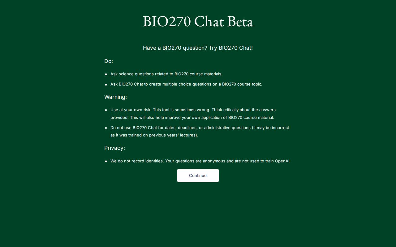 BIO270 Chat Beta